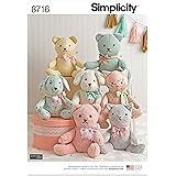 Amazon.com: Simplicity Sewing Pattern 2299 Stuffed Animals, One Size ...