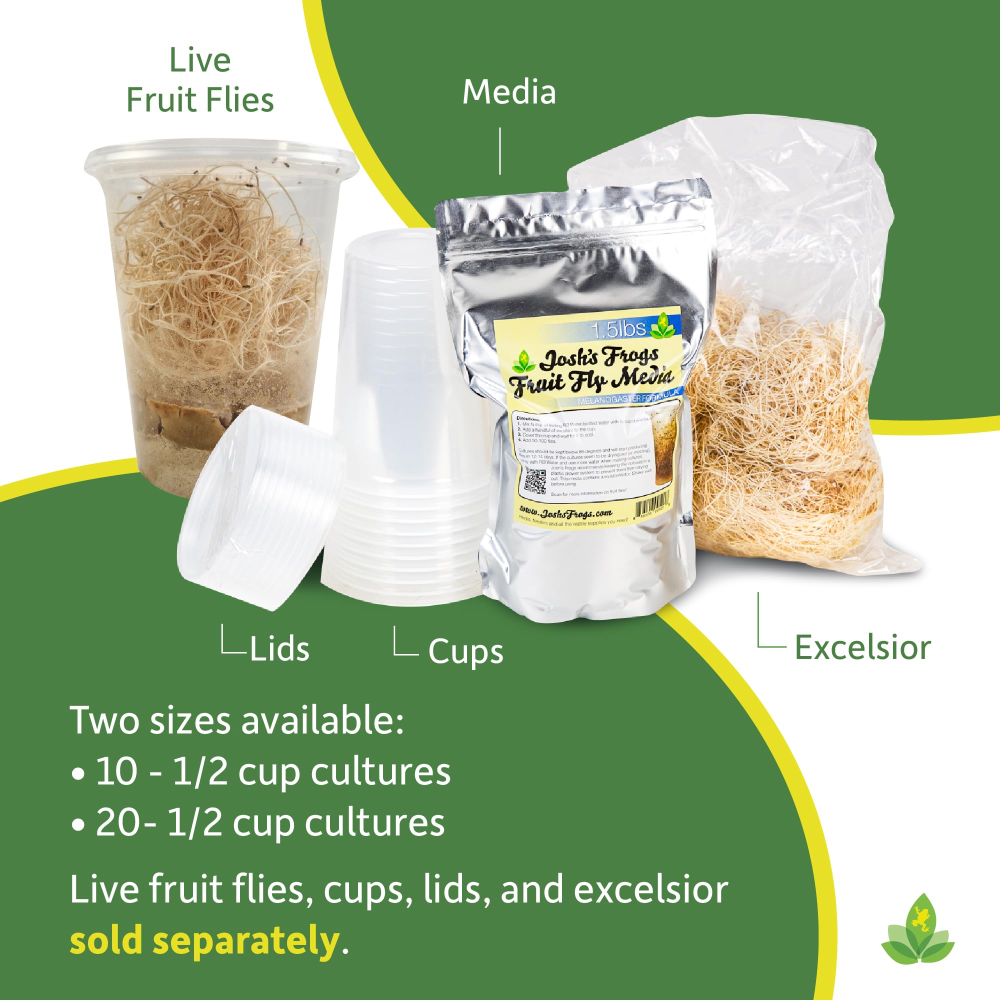 Josh's Frogs The Best MELANOGASTER Fruit Fly Food Media (1.5 Lbs/1.35 Quarts - Makes 10 Fruit ...