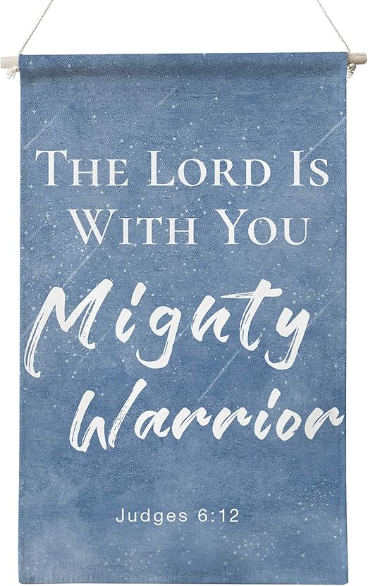 The Lord Is with You Mighty Warrior Poster Scripture Christian Sign ...