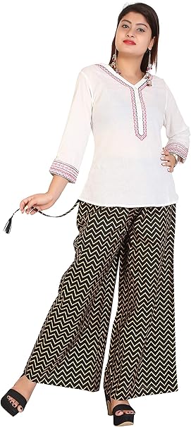 Buy top and plazo set for girls women at Amazon.in