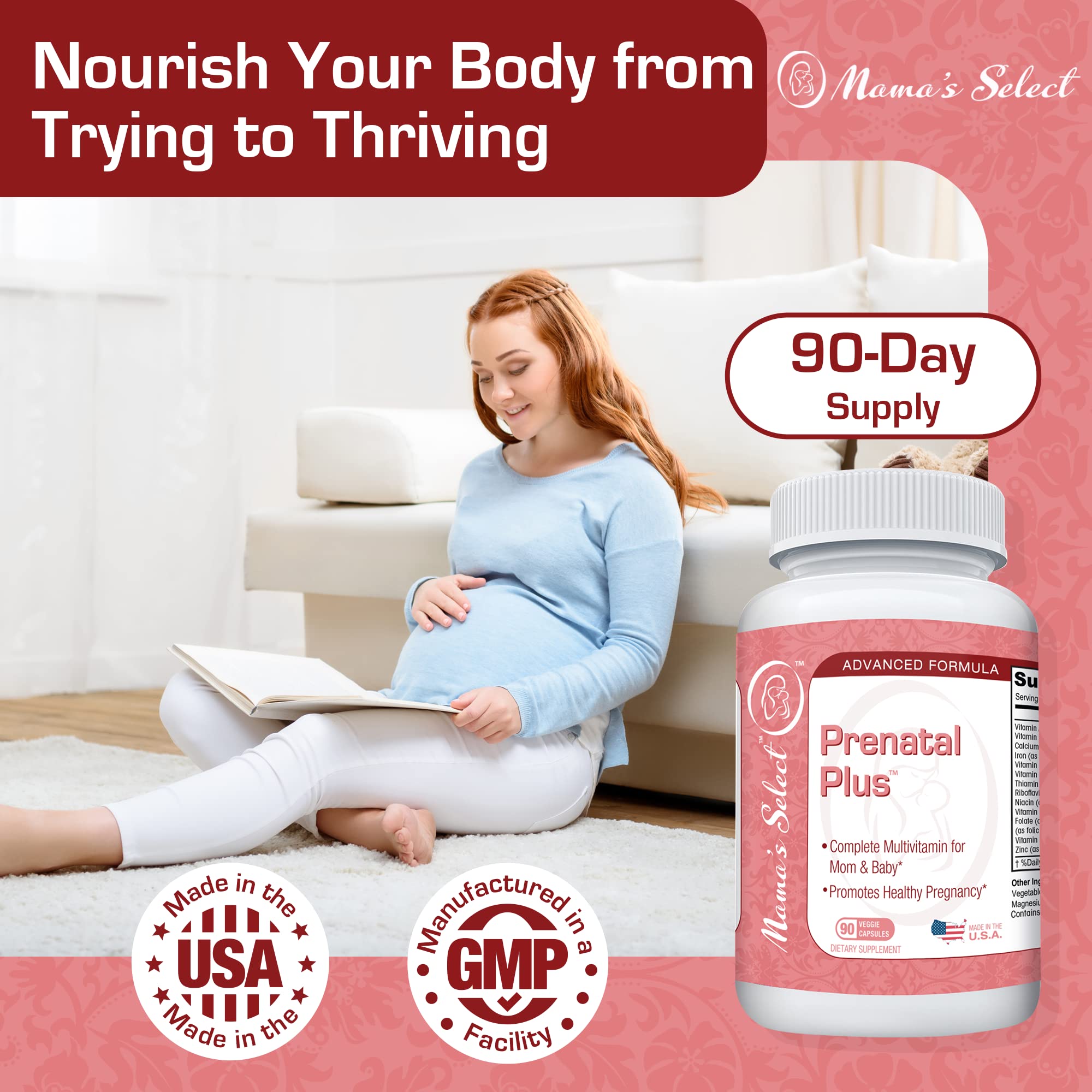 Mua Mother's Select プレネイタルプラス - プレネイタル ビタミンとミネラル - カプセル90個入り3ヶ月分 - 鉄分、葉酸、カルシウム - ベジタリアン仕様 trên ...