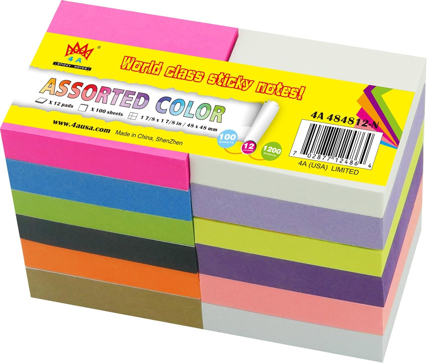 Self Stick Notes 4A Sticky Notes 2 X 2 Inches Small Size Neon Assorted 
