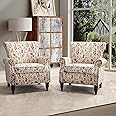 Amazon.com: HULALA HOME Modern Wingback Accent Chairs Set of 2 with ...