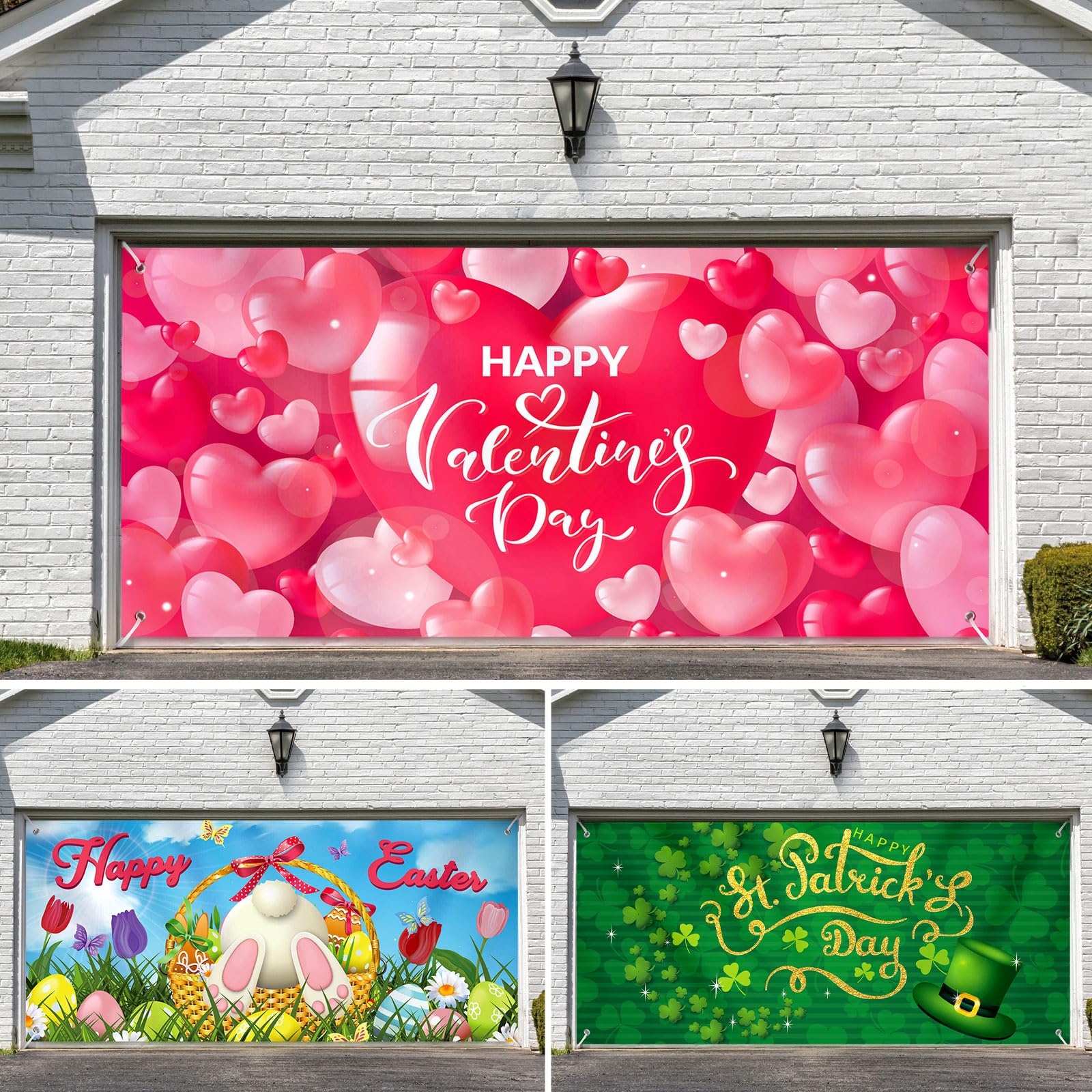 SmoothNovelty 3 Piece Happy Valentine's Day Garage Door Banner ...