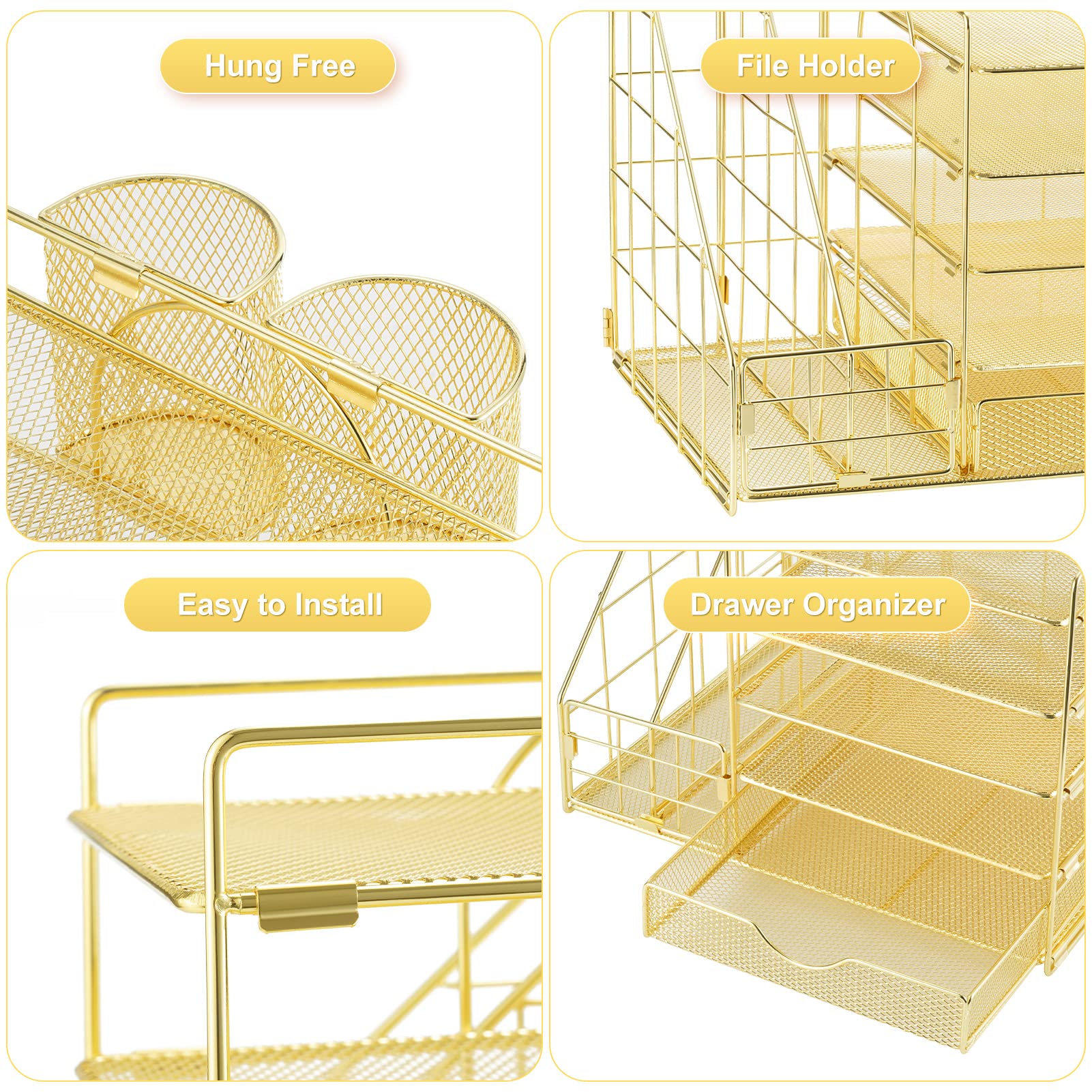 Black Desk Organizer 5-Tier Desk Organizer With File Holder ...
