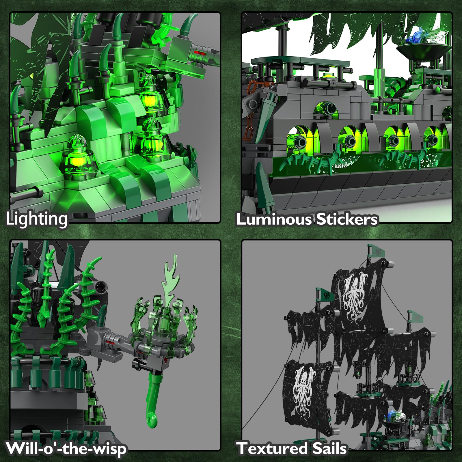 Mua Pirate Ship Building Toys with Lights, Ghost Ship Flying Dutchman ...