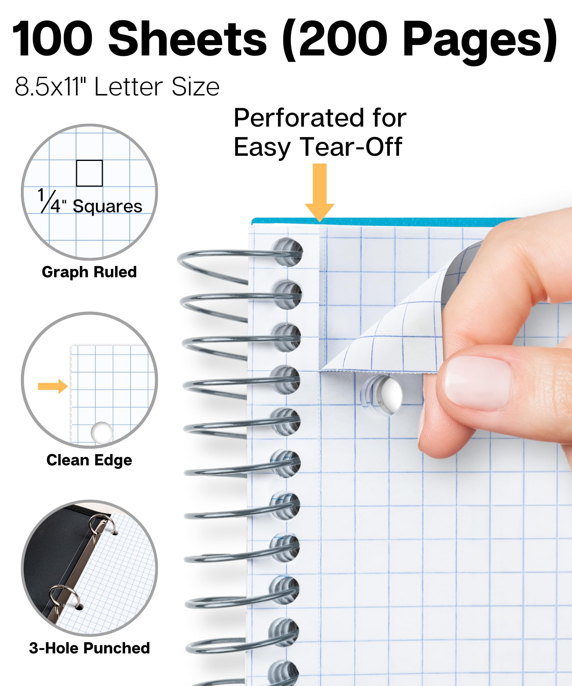 Mua Dunwell Graph Paper Spiral Notebook (Blue) Plastic Cover, 100 ...