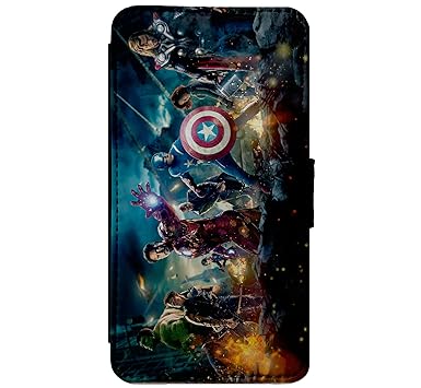 Marvel DC Avengers Battle Leather Flip Phone Case Cover - Wallet - For ...