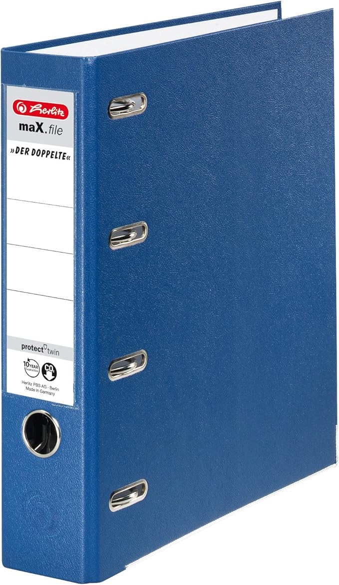 Herlitz max.File Protect A4 Double-Lever Arch File - Blue: Amazon.co.uk ...