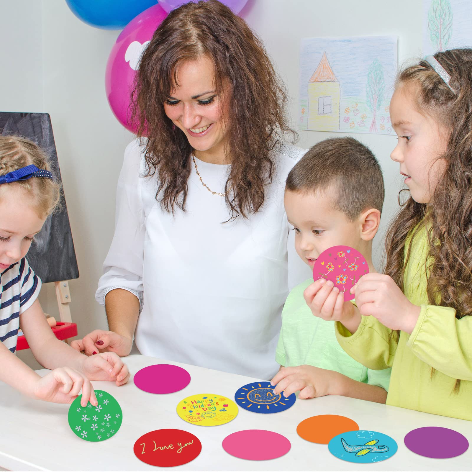 Mua Geyee 108 Pcs Circle Cutouts Paper Circle Bulletin Board Cutouts ...