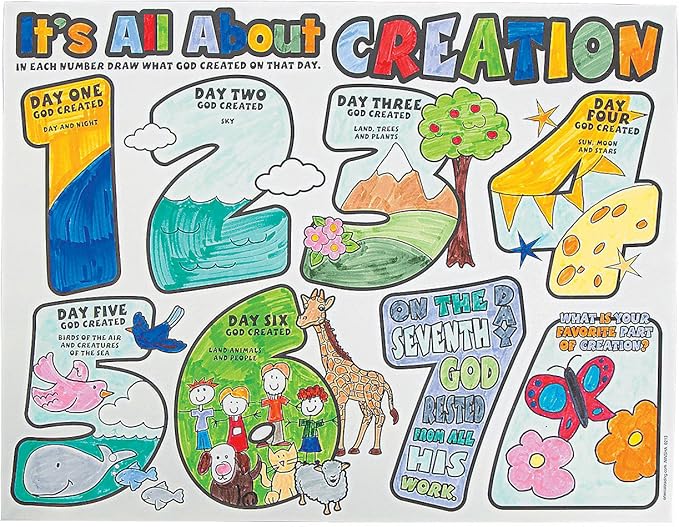 Amazon.com: Color Your Own All About Creation Poster - Crafts for Kids ...