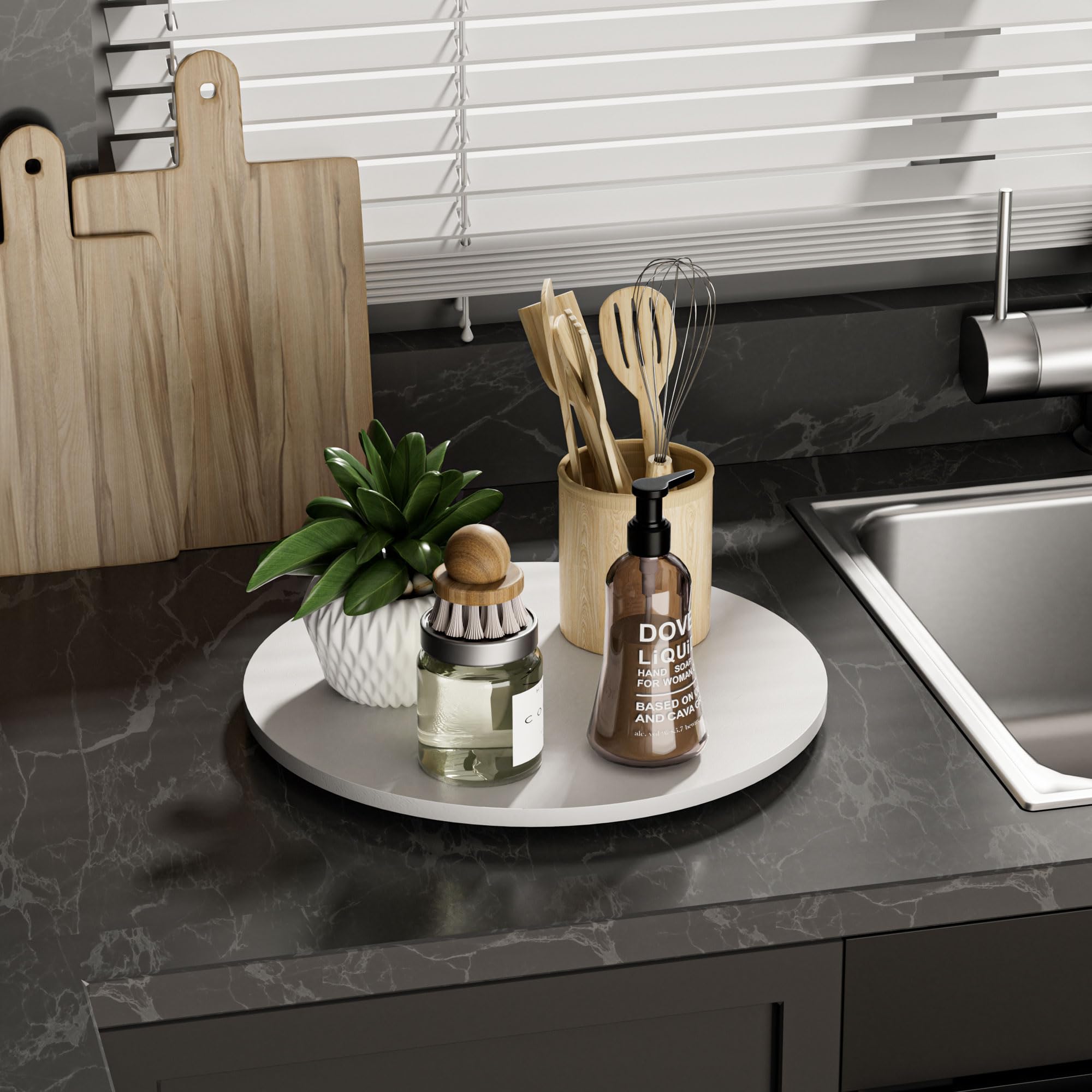 Greatseas Lazy Susan for Table Top Bamboo Lazy Susan Turntable for ...