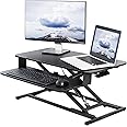 Amazon.com: VIVO Height Adjustable 32 inch Stand Up Desk Converter ...