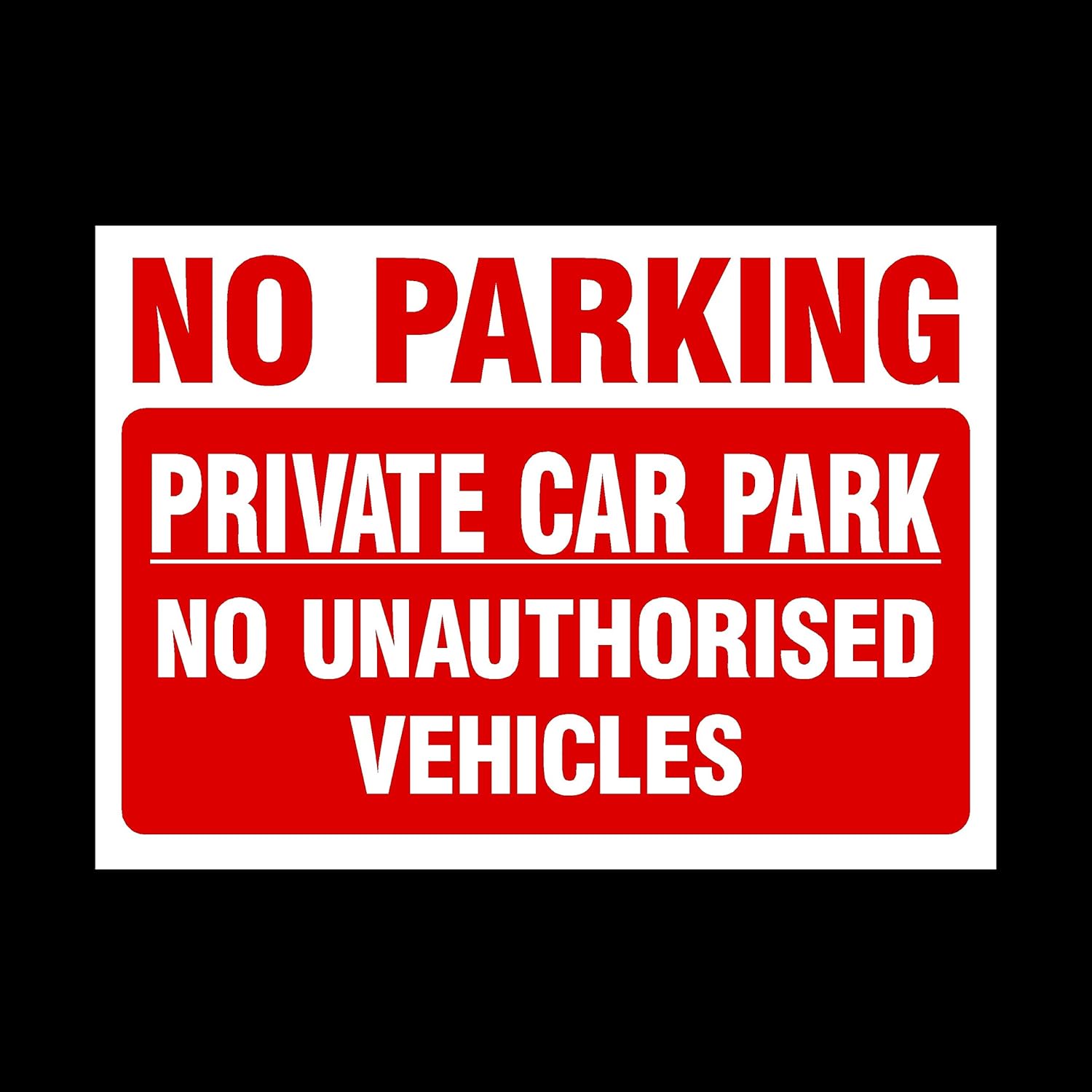 No Parking private car park Plastic Sign - Private Property, Parking, Clamping, Disabled ...