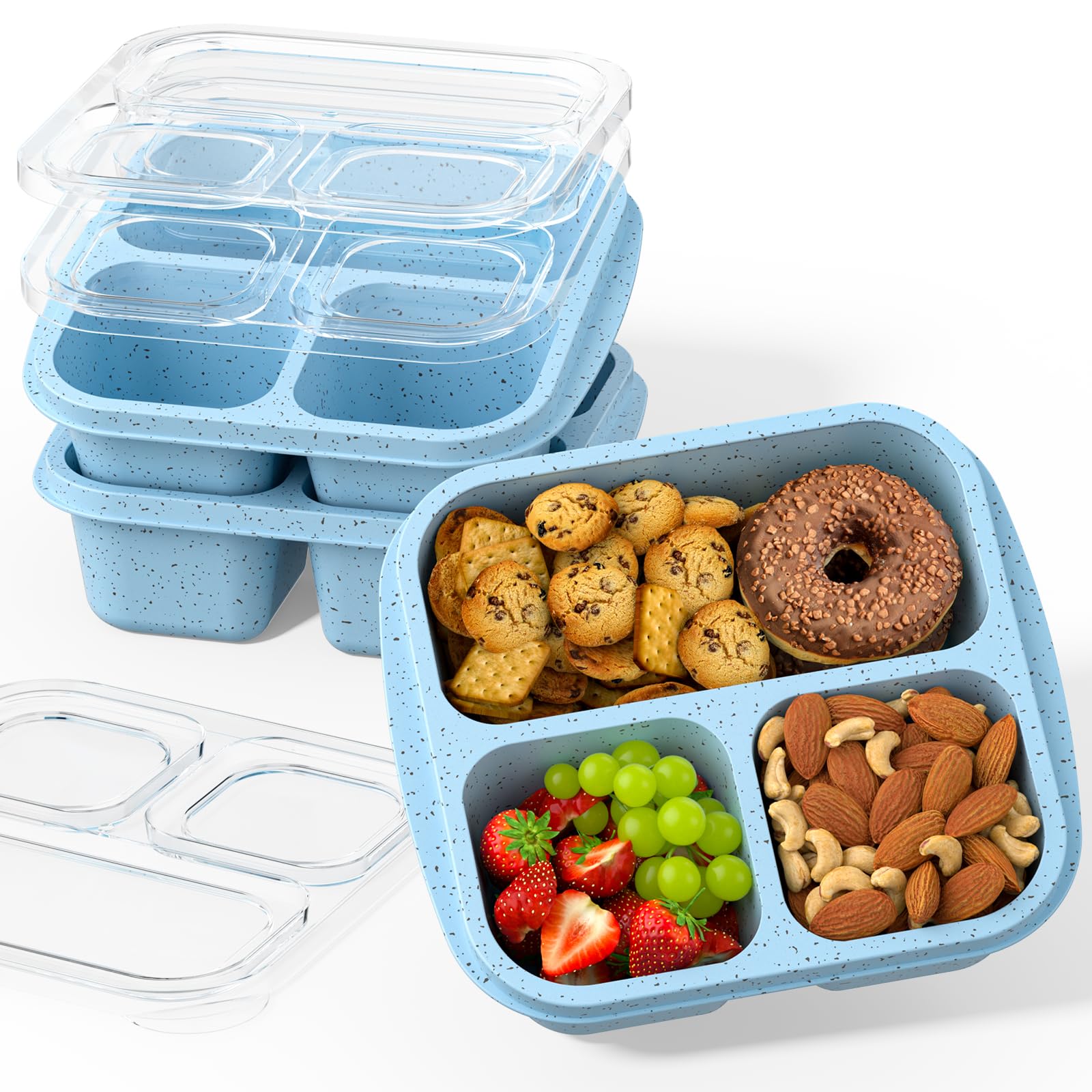 Mua Enstphjoy Snack Boxes (3 Pack) - Stackable Bento Boxes with 3 ...