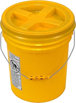 Amazon.com : Yellow 5 Gallon Bucket with Yellow Gamma Seal Lid and ...
