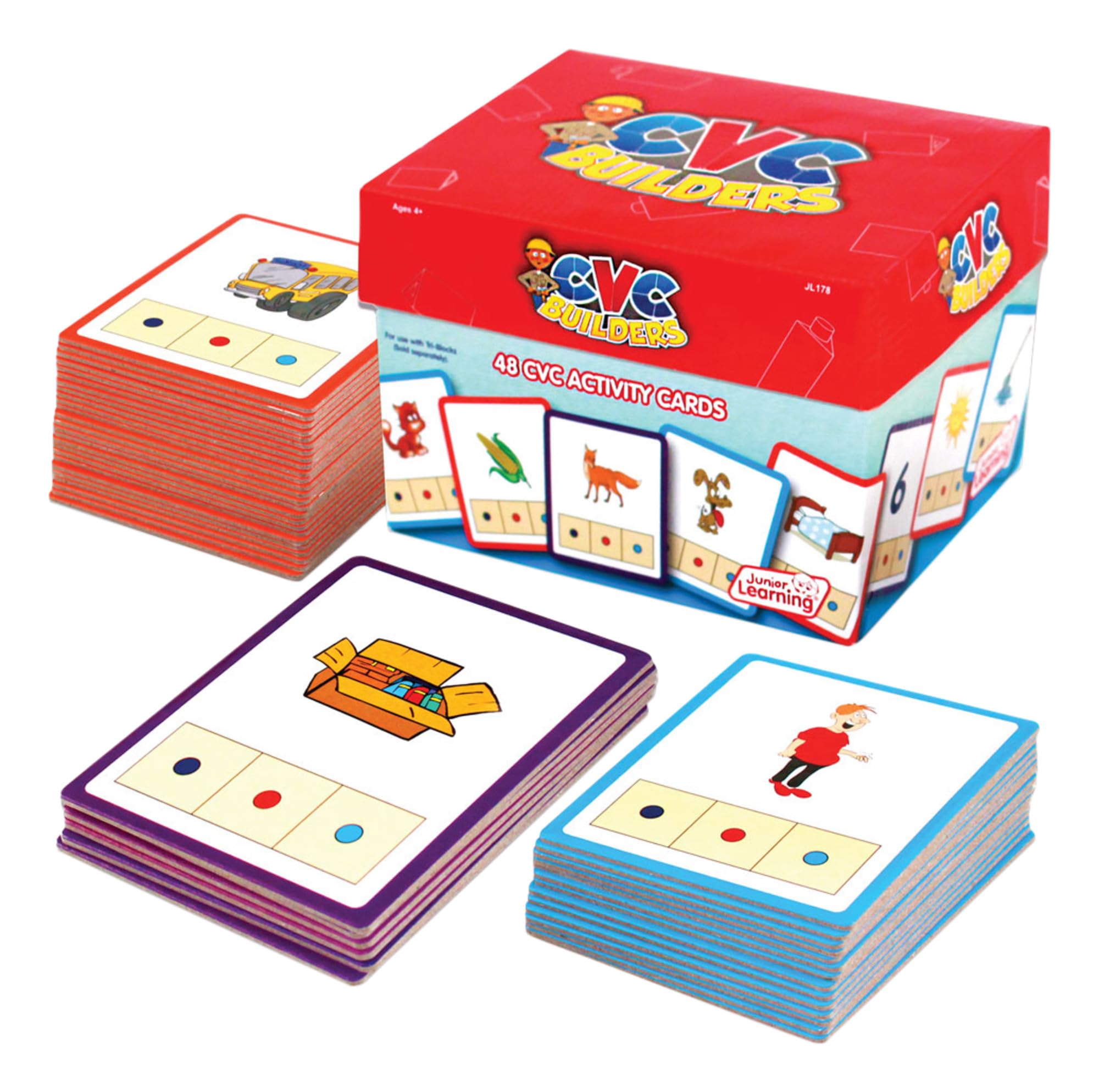 Mua Junior Learning: CVC Word Builders, 48 CVC Activity Cards, Phonemic ...