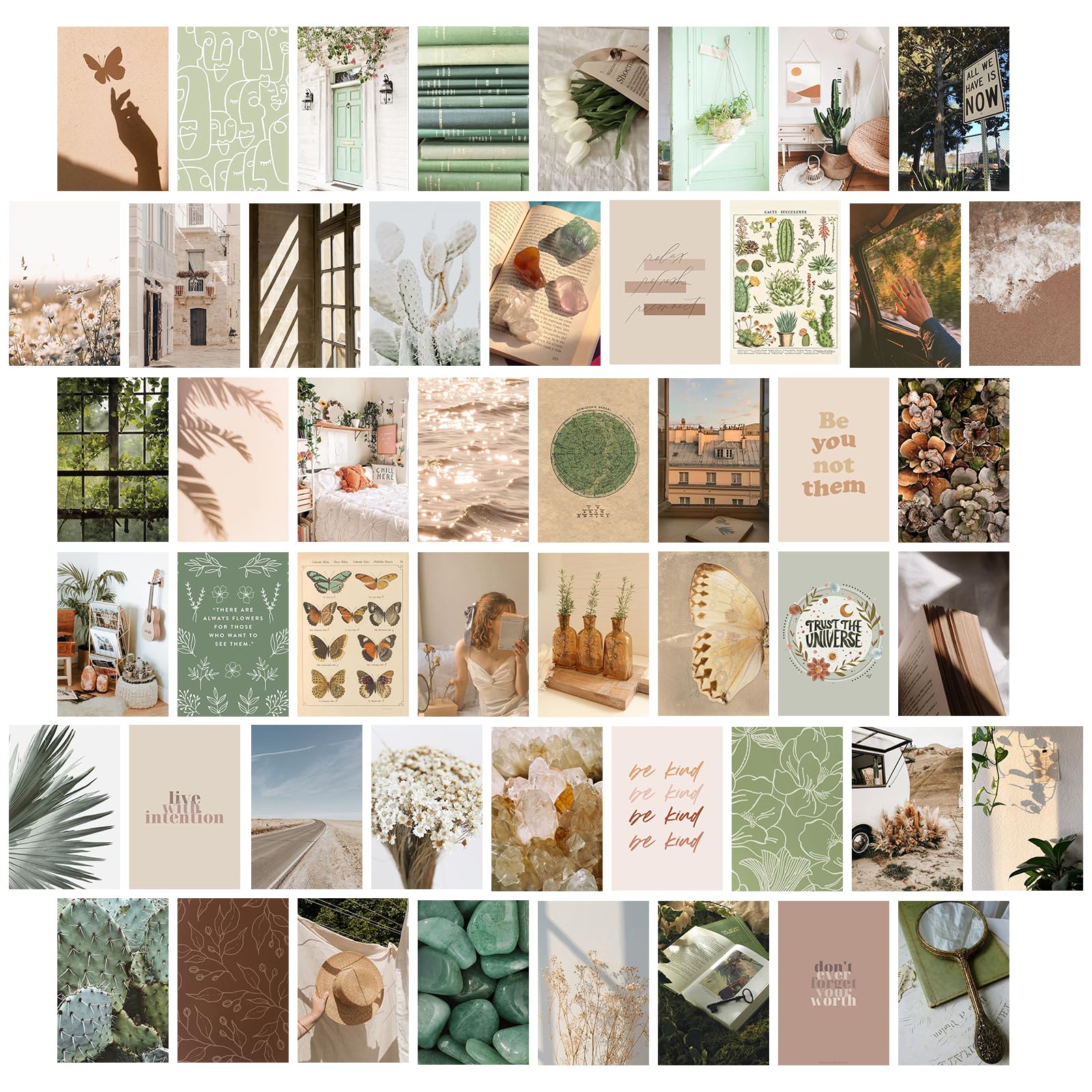 KOSKIMER Boho Wall Collage Kit Aesthetic Pictures, 50 Set 4x6 Inch ...