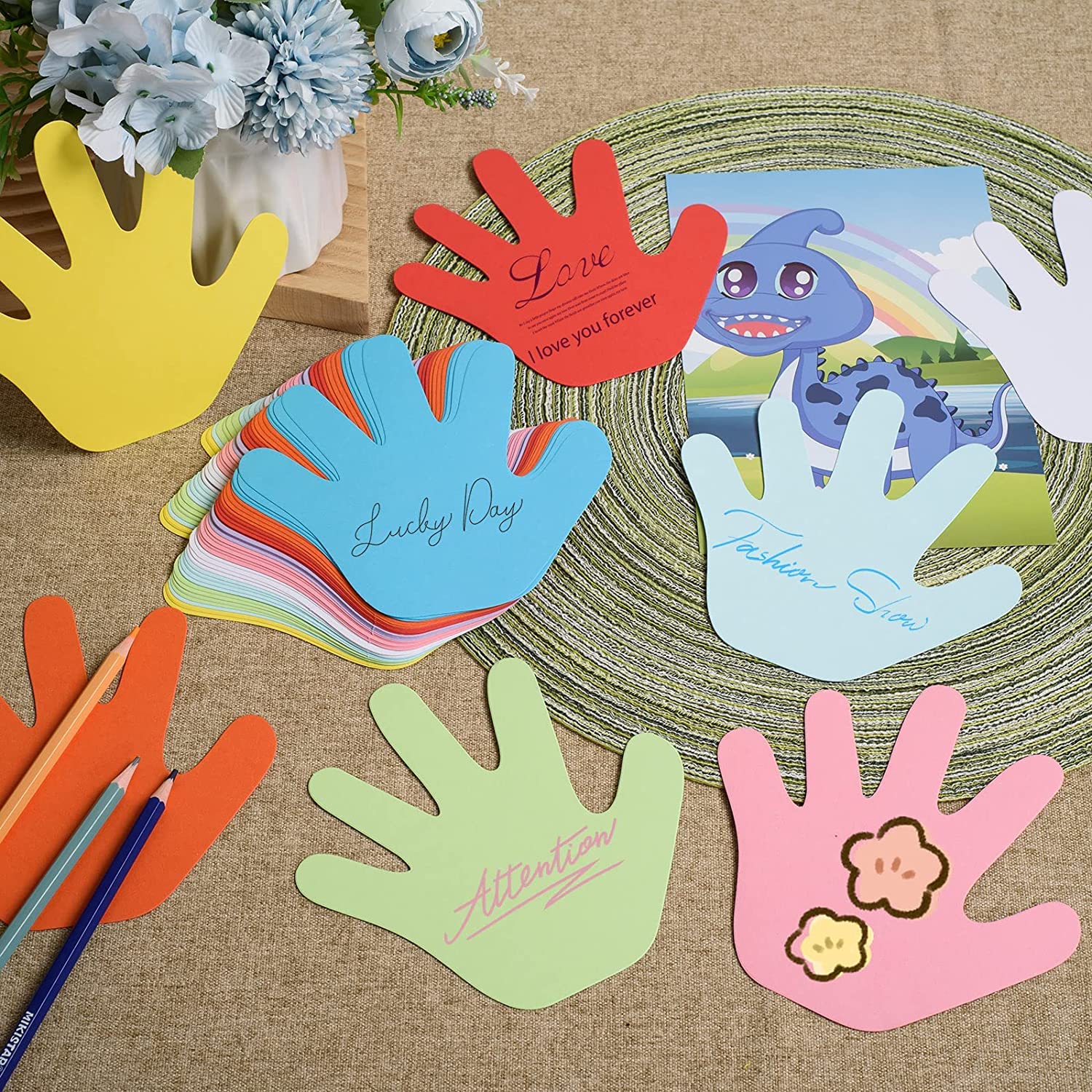 Mua 360 Pcs Hand Cutouts Paper Hand Shape Cut-Outs Assorted Color ...