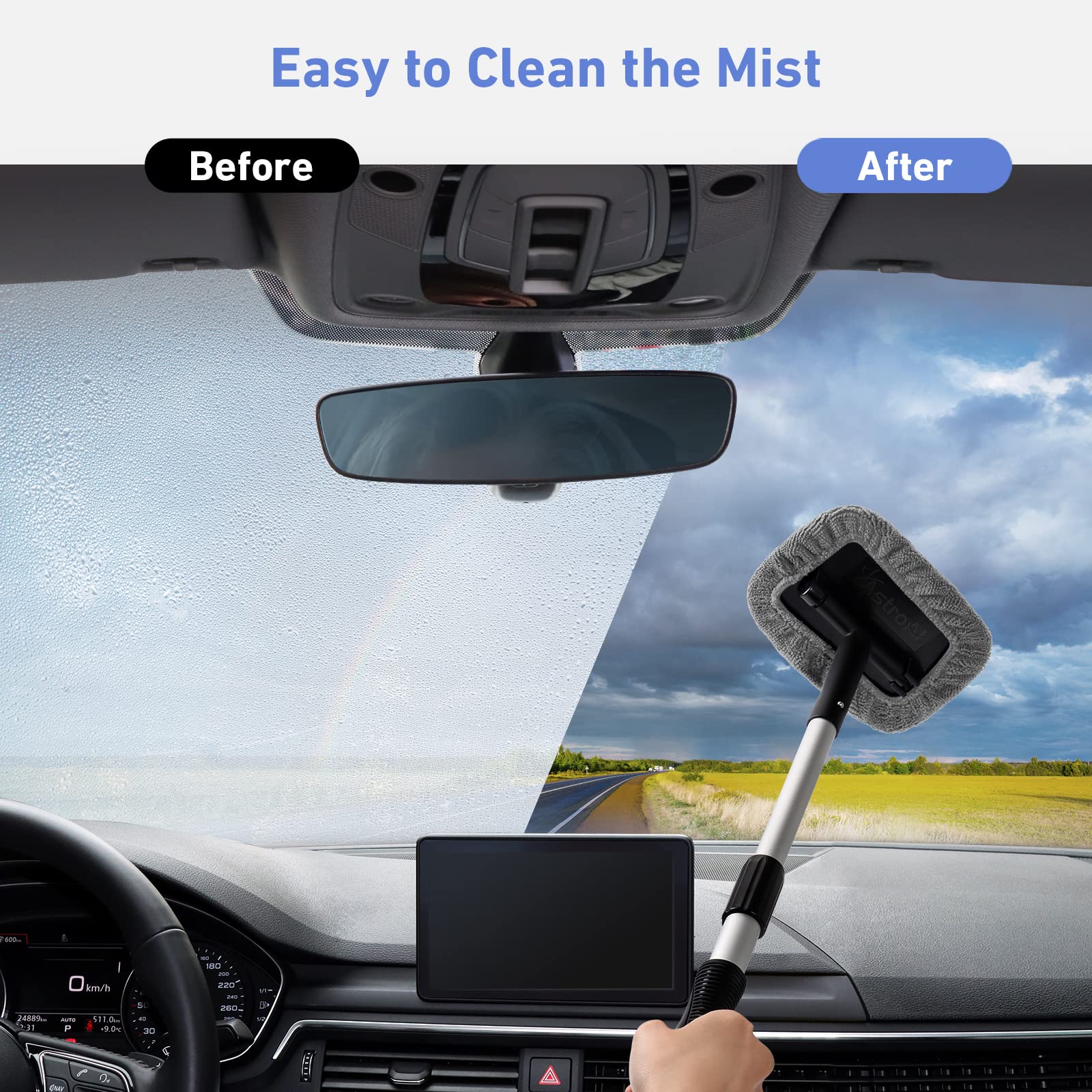 Mua AstroAI Windshield Cleaner, Microfiber car Window Cleaner with 4 ...