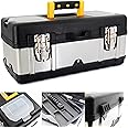 Anyyion 16.5-Inch Tool Box - Portable Lockable Storage, Stainless Steel ...