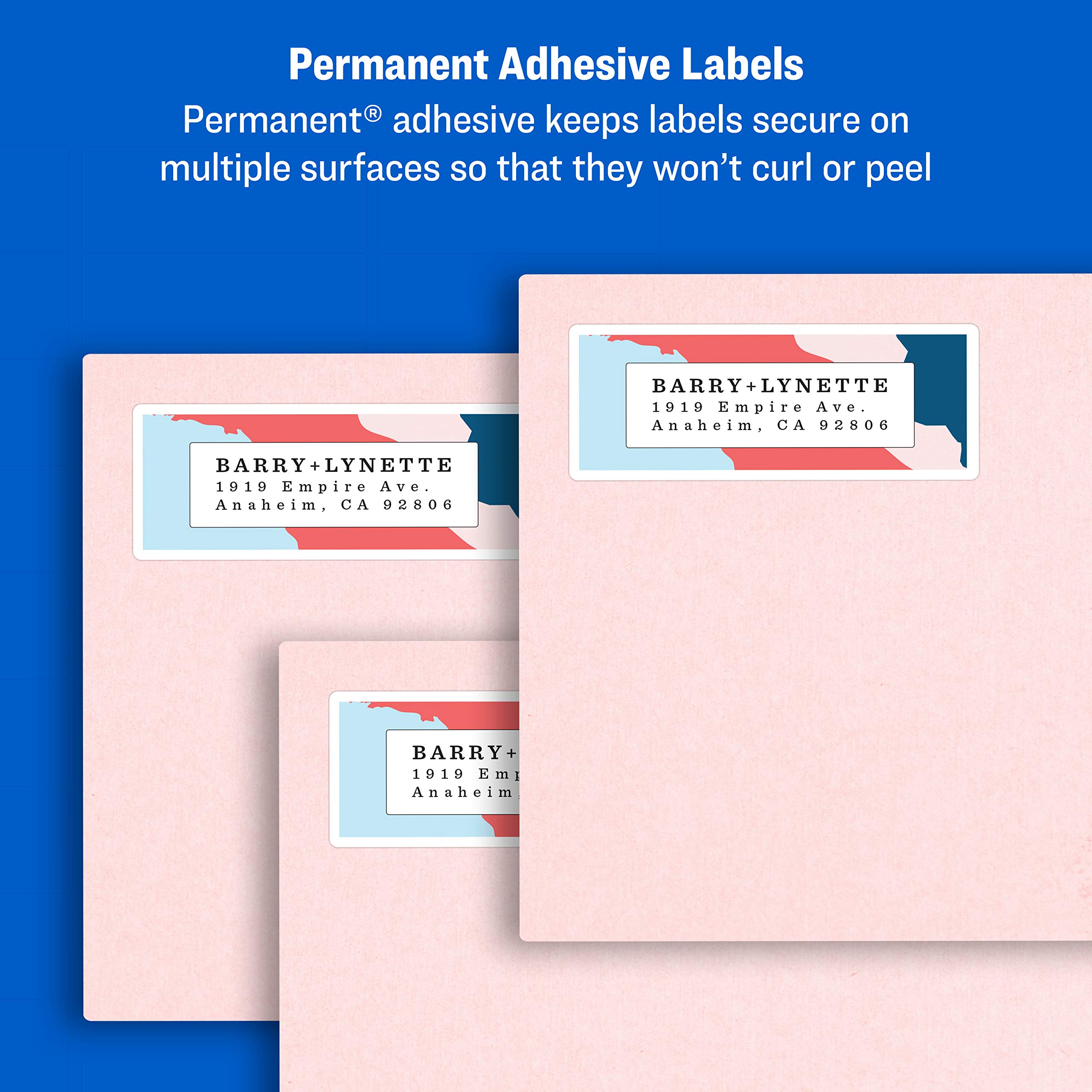 Avery Address Labels With Sure Feed For Inkjet Printers 1 X 2 5 8 