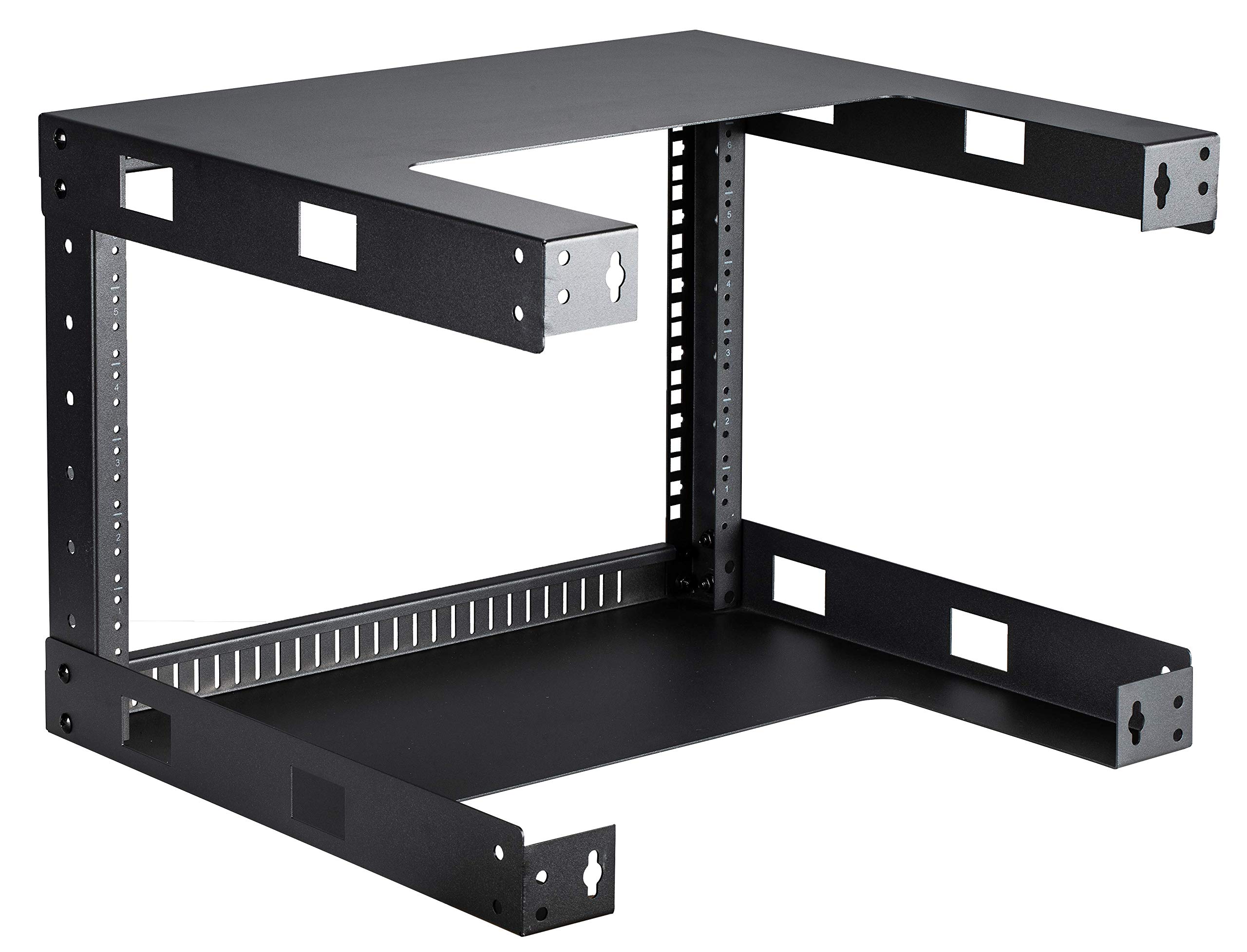 Kenuco Black 6U Wall Mount Open Frame Steel Network Equipment Rack 17. ...