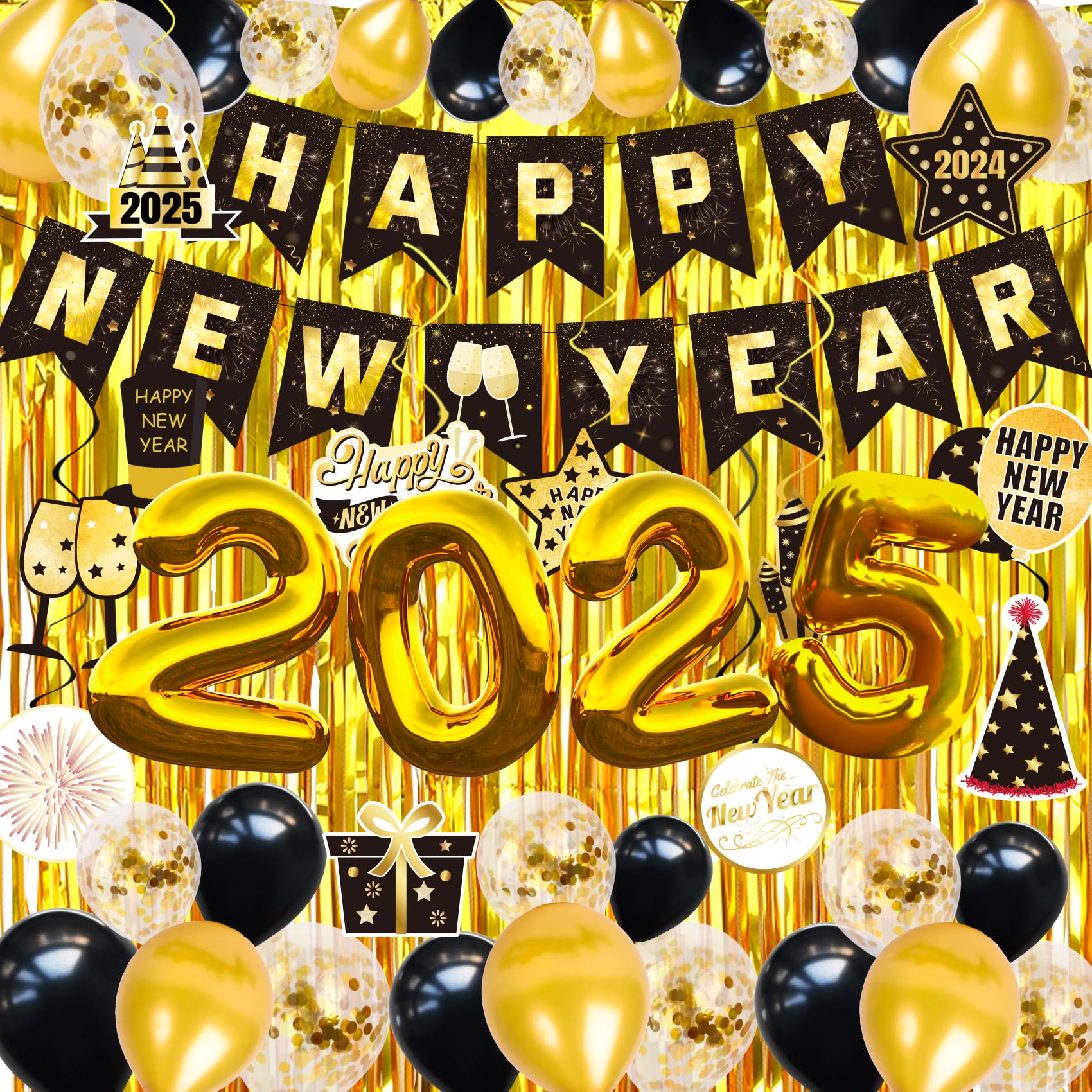 Happy New Year Decorations 2025 Happy New Year Banner New Years