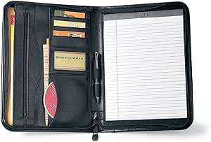 Amazon.com : Gemline Deluxe Executive Vintage Black Leather Zippered ...