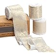 Amazon.com: KEOSREE Champagne Gold Silk Chiffon Ribbon,Ivory White ...