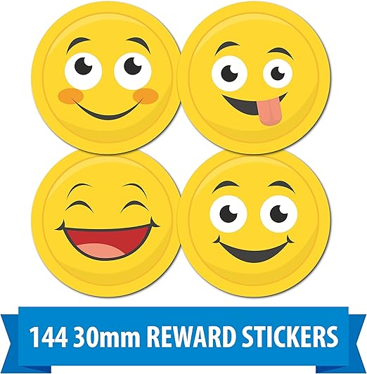 144 x Smiley Face Funny Reward Stickers, Children, Kids, Teachers ...
