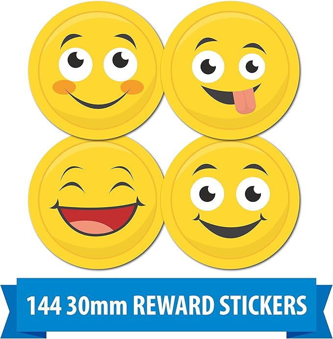 144 x Smiley Face Funny Reward Stickers, Children, Kids, Teachers ...
