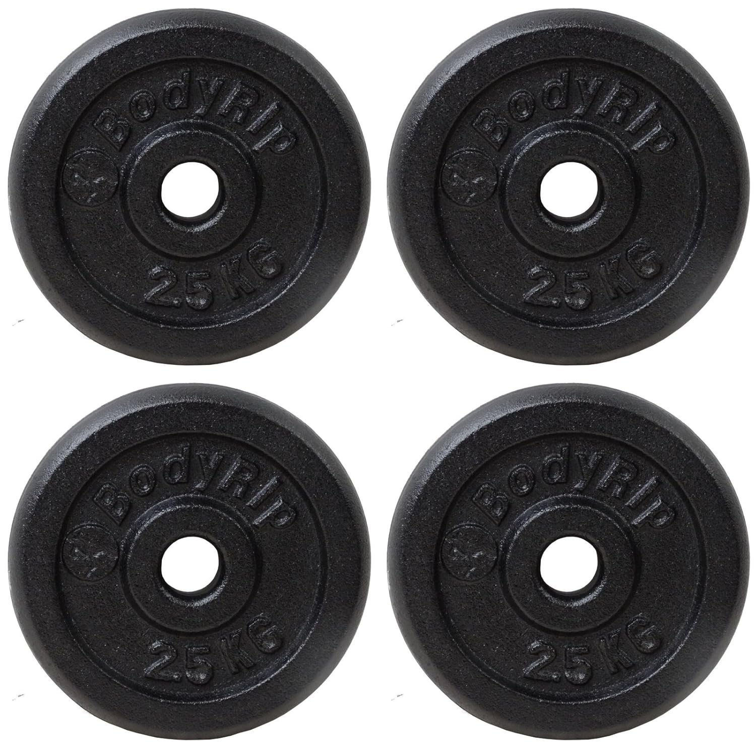 BodyRip Cast Iron Weight Lifting Disc Plates (Pack of 4): Amazon.co.uk ...