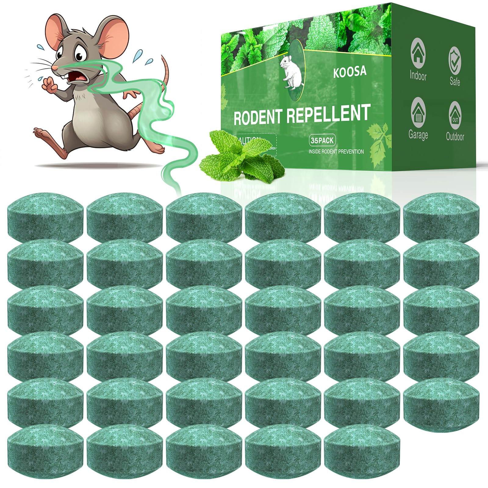 Mouse Rodent Repellent, 35 Pack Peppermint Oil Mouse Repellent Balls ...