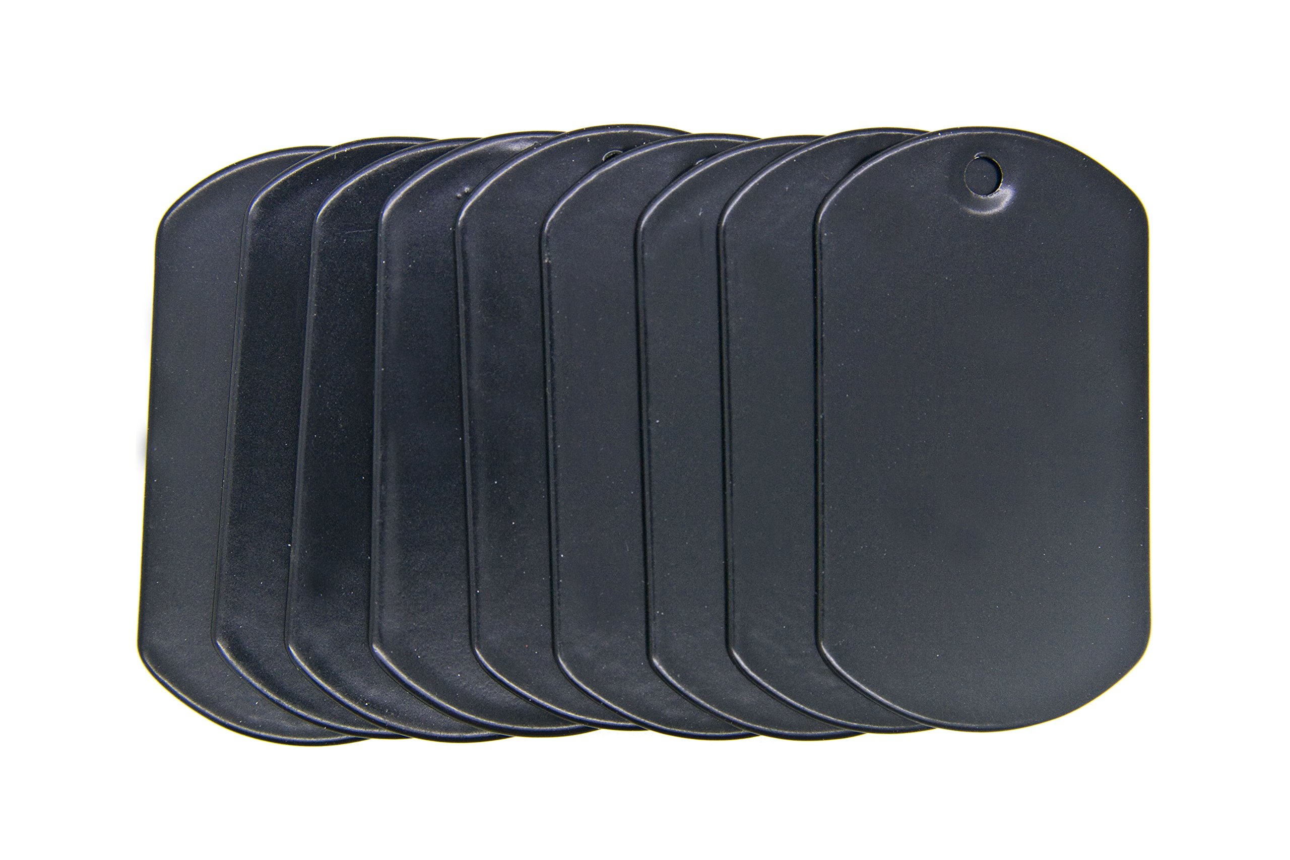 100 Pcs Black Color Stainless Steel Military Spec Dog Tags on Galleon ...