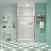38-42" W x 71" H Piovt Swing Glass Shower Door,Pivot Frame Sliding Shower Door with 1/4"(6mm ...