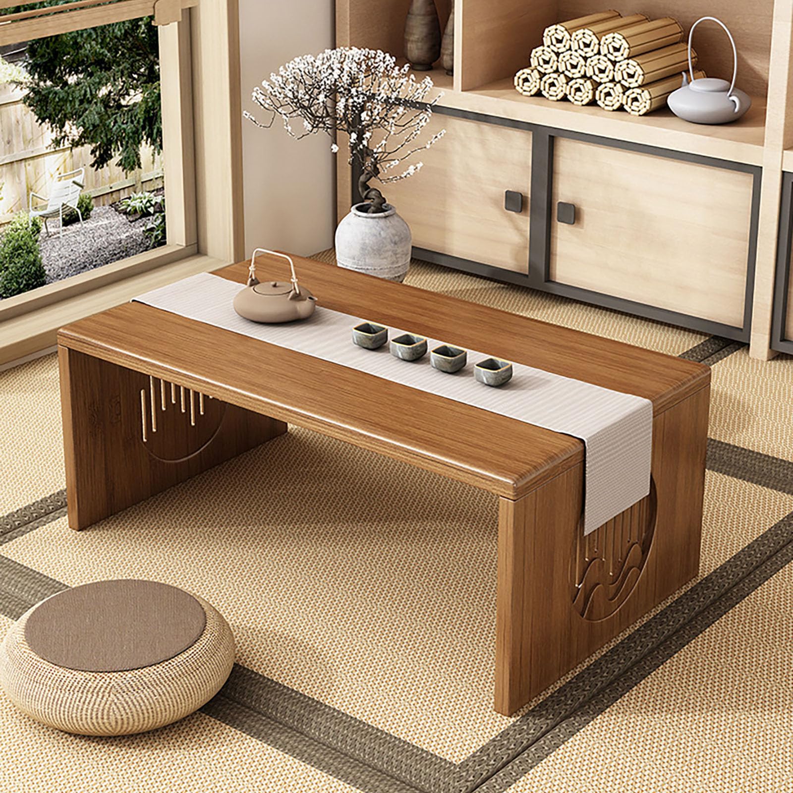 Folding Coffee Table Bamboo Foldable Japanese Floor Table Unique ...