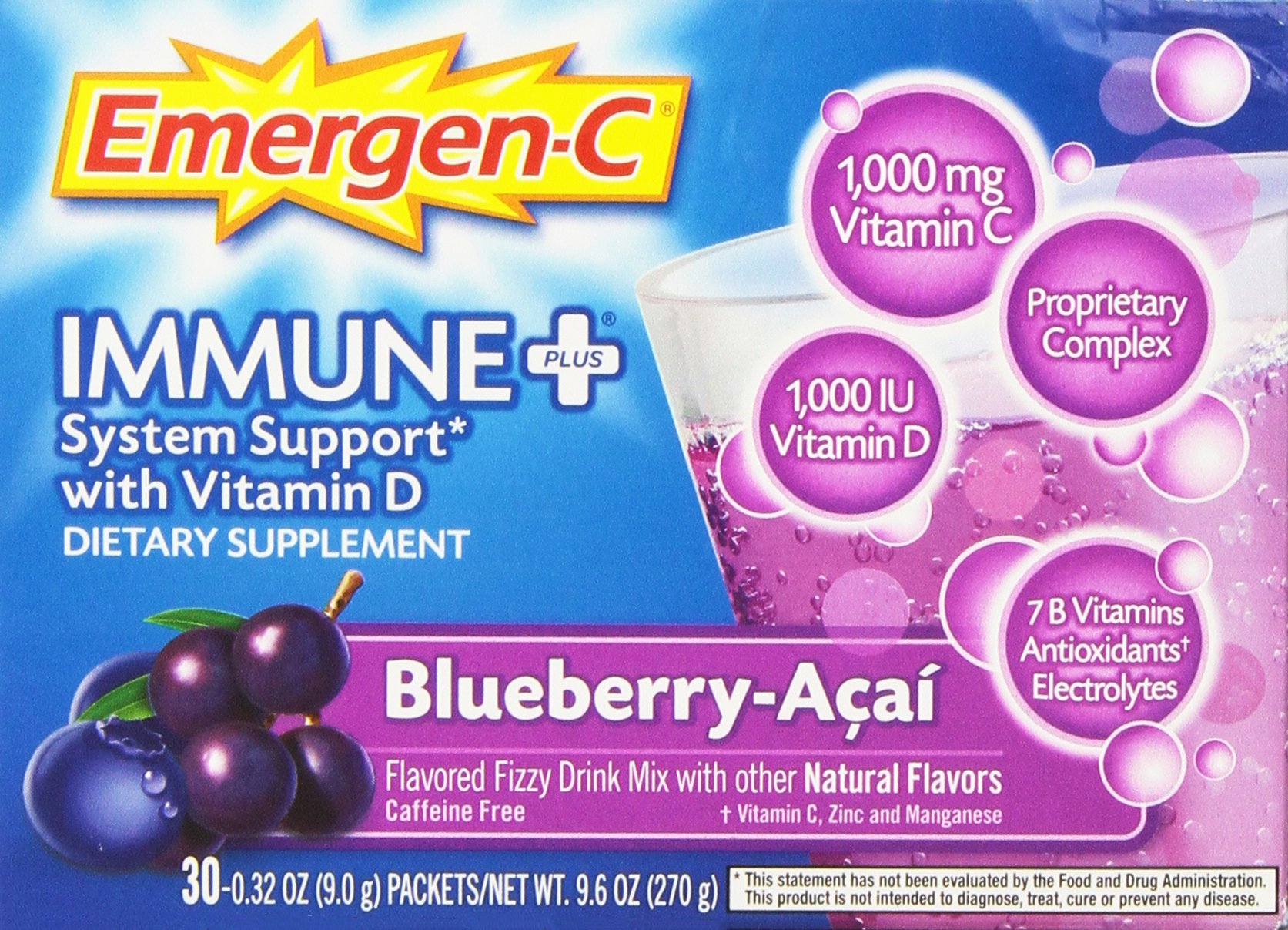 Amazon.com: Emergen-C Immune+ (30 Count, Super Orange Flavor) System ...