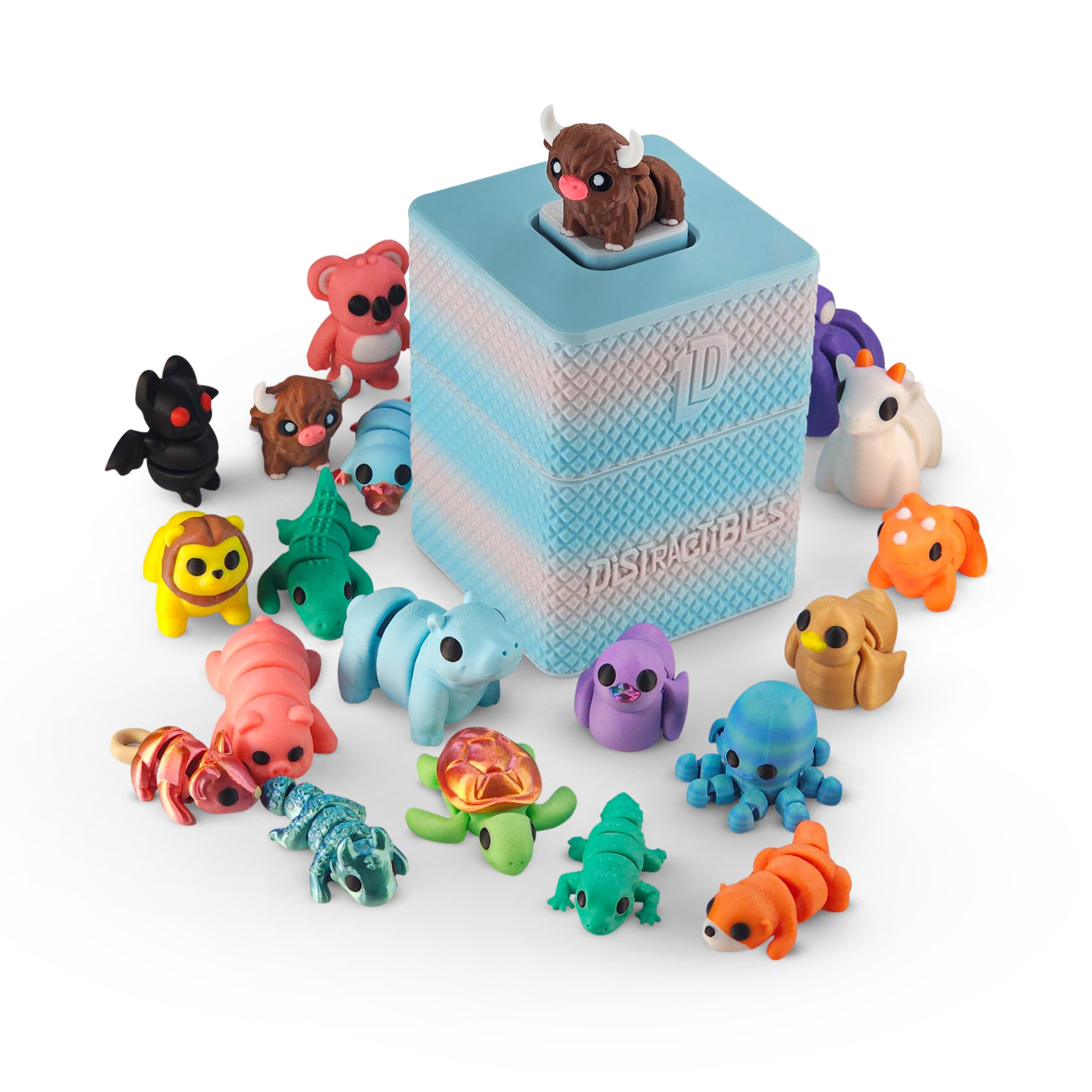 Distractibles Mystery Fidget Animal Pack, 10 Articulated Animals ...