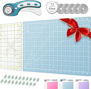 Amazon.com: Rotary Cutter Set Turquoise - Quilting Kit incl. 45mm ...