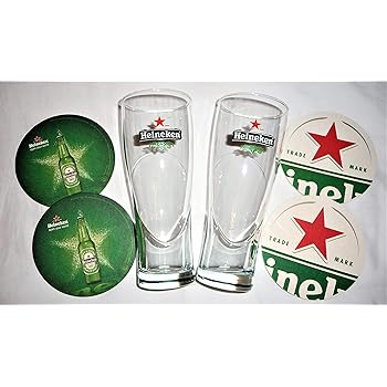 Amazon.com | Heineken Holland Beer Glass 16oz- Set of 4: Beer Glasses