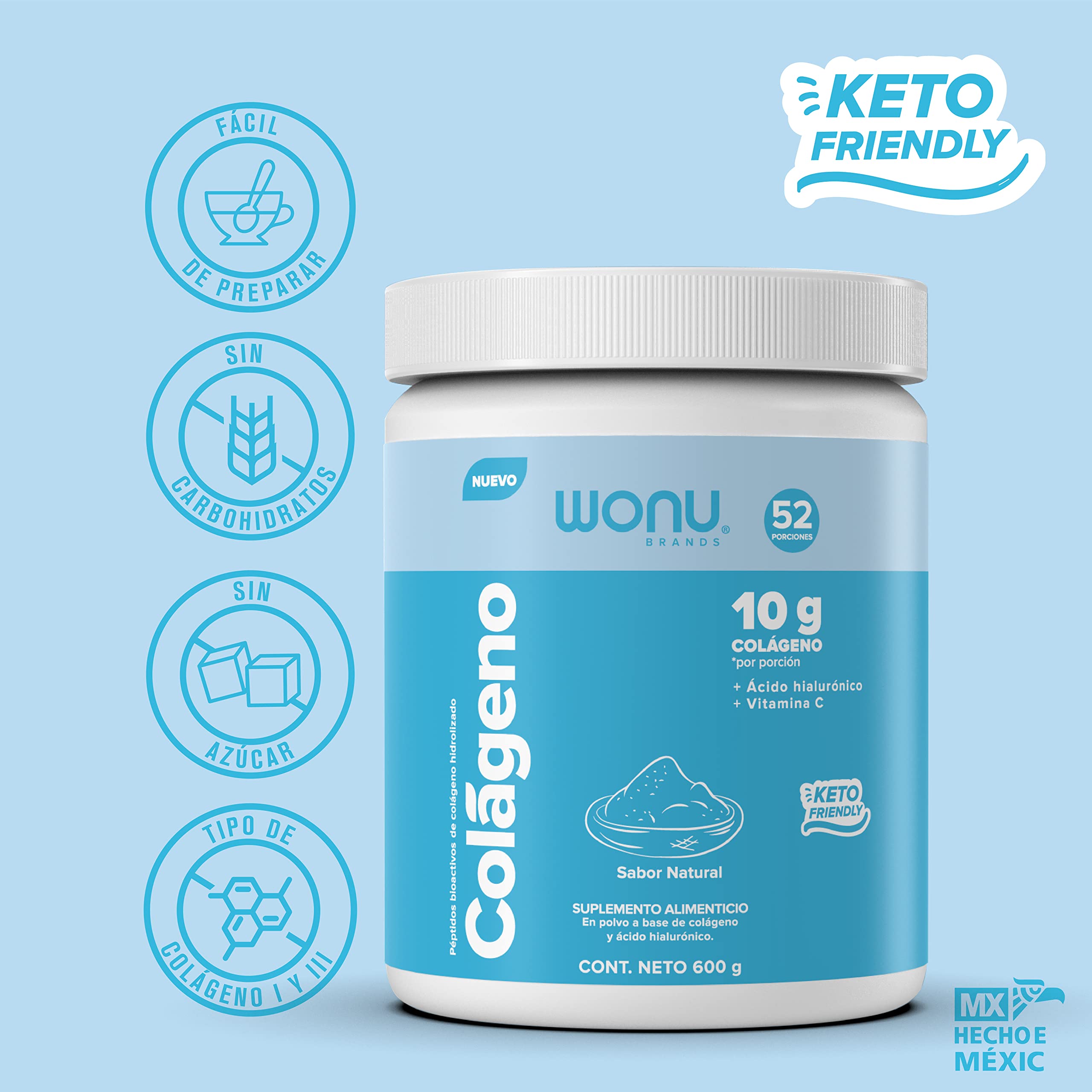Mua WONU Hydrolyzed Collagen + Collagen Peptides Natural Flavor ...