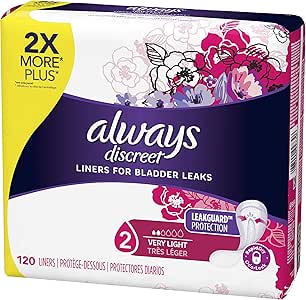 Amazon.com: Always Discreet, Incontinence Liners for Women, Very Light ...