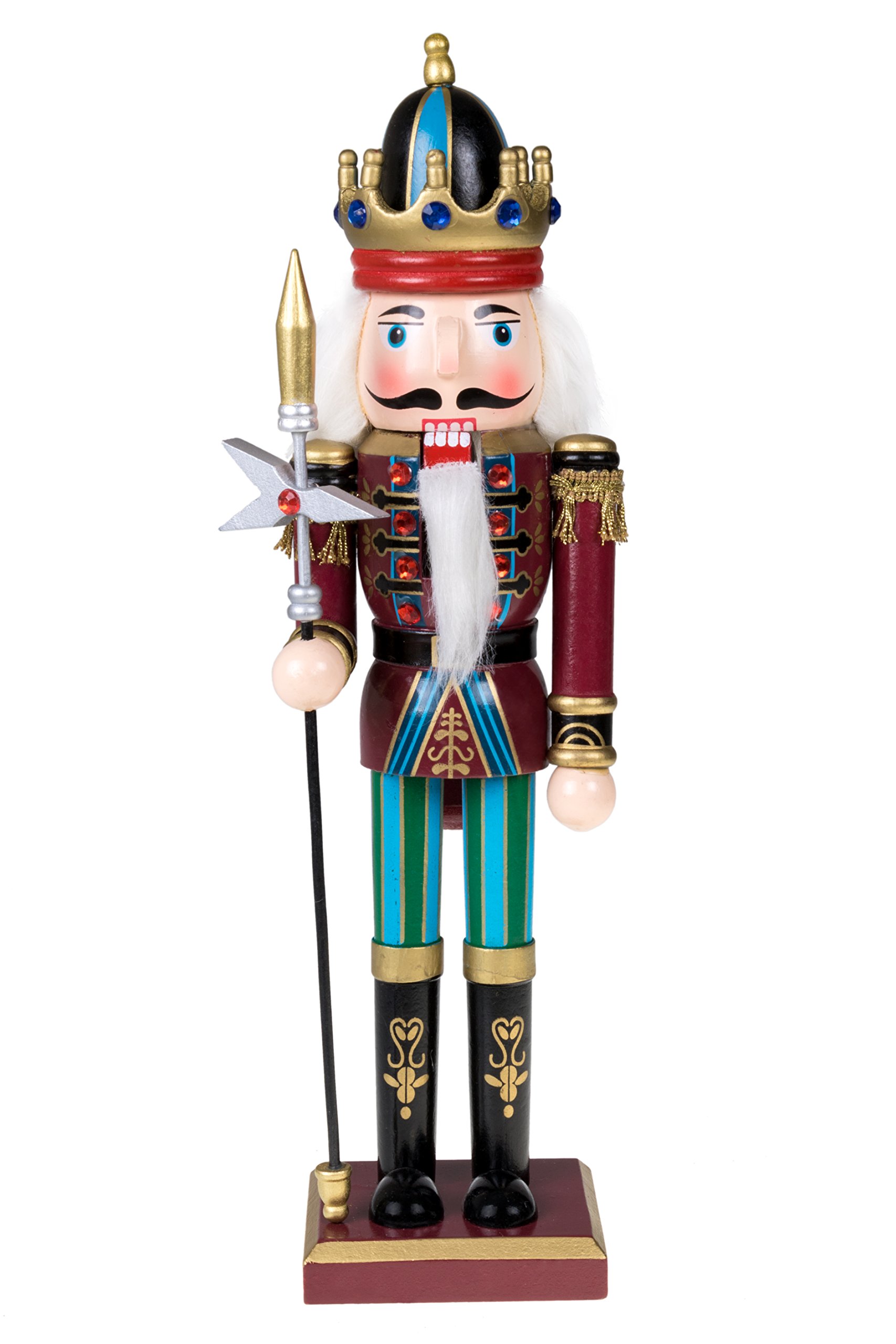 Clever Creations Blue King 12 Inch Traditional Wooden Nutcracker ...