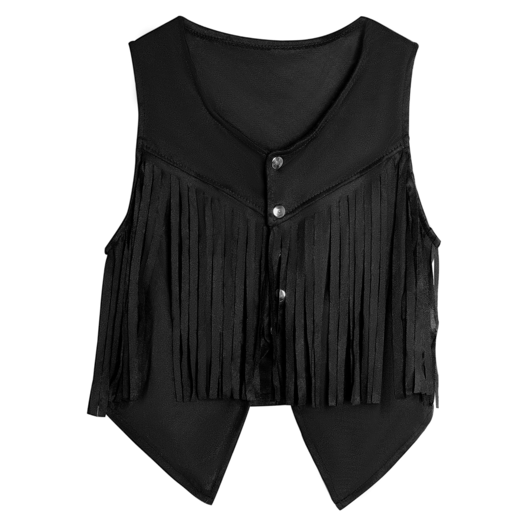 Pistha Women Tassel Vest 70s Hippie Sleeveless Faux Suede Rivets Fringe ...