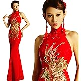 Amazon.com: Shanghai Story Keyhole Cheongsam Lace Mermaid Sequins ...