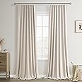 Amazon.com: Joywell Oatmeal Tan Linen Full Blackout Pinch Pleated Curtains 102 Inch Extra Long ...