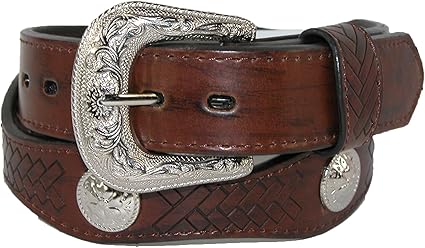 Amazon.com: Girls Leather Western Belt with Conchos Brown Medium ...