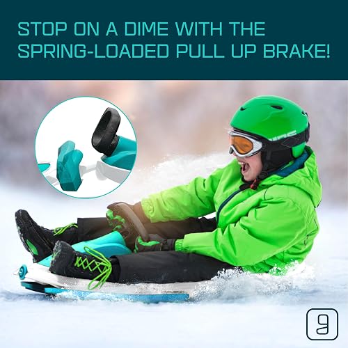 Steering Snow Sleds Snow Sled For Kids, Adults Toboggan Sled, Easy