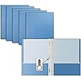 Amazon.com : Light Blue Paper 2 Pocket Folders with Prongs, 50 Pack, by ...